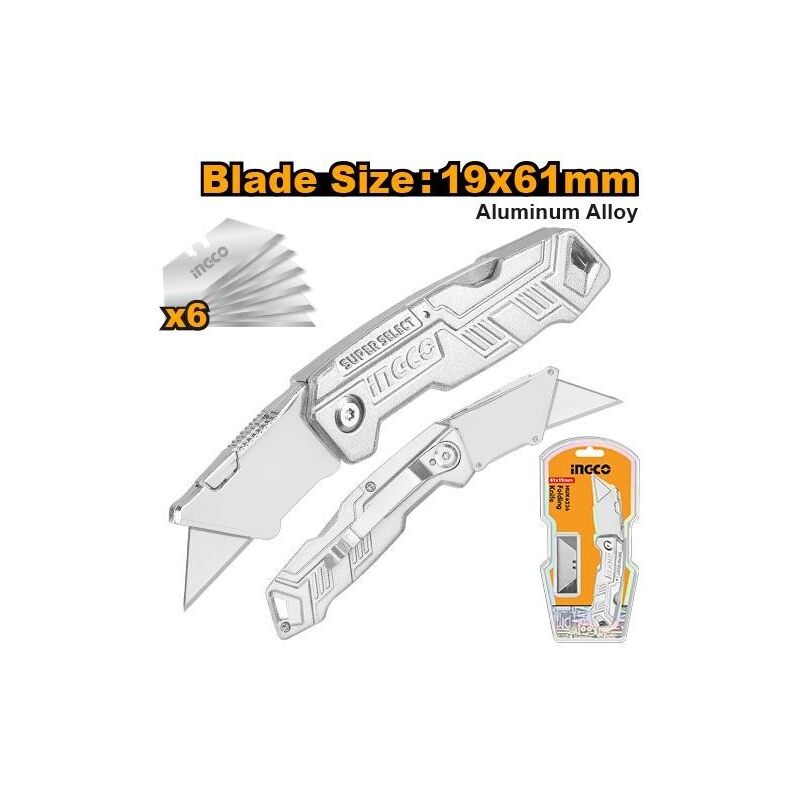 INGCO CUTTER ALUMINIO RETRACTIL 18 mm.HUK6236