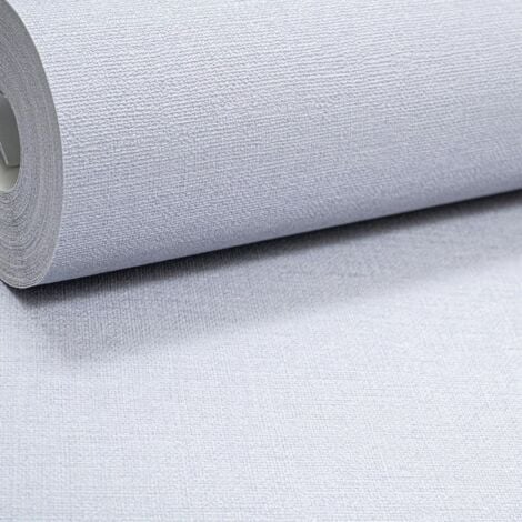 Plain Light Blue Wallpaper Linen Effect Paste The Wall Quality Textured ...