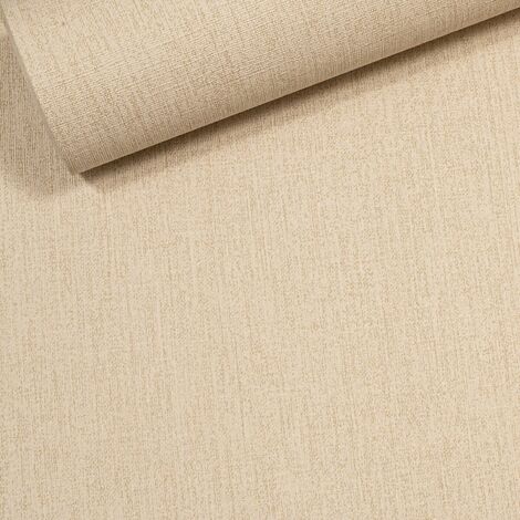 Graham & Brown Supefreso Easy Calico Beige Plain Linen Effect Vinyl ...