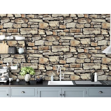 Arthouse Wallpaper Cornish Stone Photographic Effect Realistic 3D ...