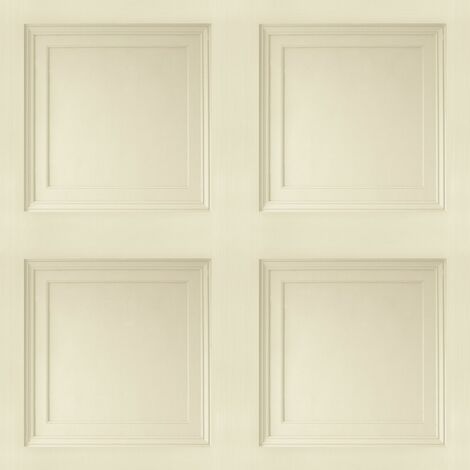Decor Wood Panel 3D Effect Wooden Panelling Feature Modern Wallpaper Cream
