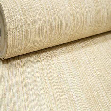Grandeco Level One Cream Beige Gold Lines Stripes Textured Wallpaper