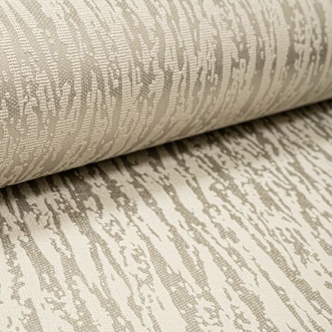 Rasch Neutral Taupe Metallic Silver Animal Print Zebra Stripe Textured ...