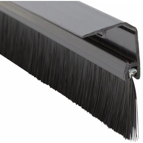 Black Stormguard Draught Excluder Premium Door Brush Seal Concealed ...
