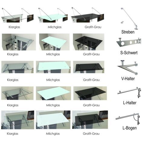Glaszentrum Hagen - Typ/S 120x90cm Glasvordach Vordach Türvordach ...