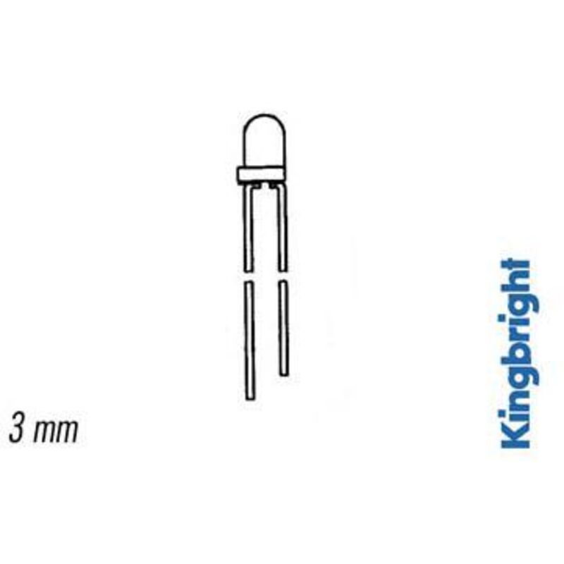 Kingbright 3mm blinkende led-lampe grun diffus (L-36BGD)