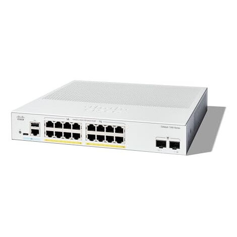 Cisco Catalyst C1300-16P-2G Rackmount GB Managed Switch 16x RJ-45, 2x SFP, 120W PoE+