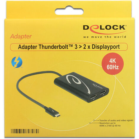 DeLOCK Delock Adapter Thunderbolt 3 Stecker 2 x Displayport Buchse 4K ...