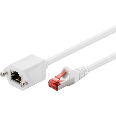 goobay CAT 6 extension cable, F/UTP, white, 0.5 m - with mounting ...