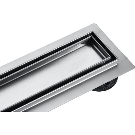 AICA Caniveau de douche en acier inoxydable italien, 2 en 1 + réglable ...