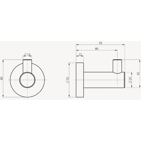 Patère crochet rond Noir - Tokio