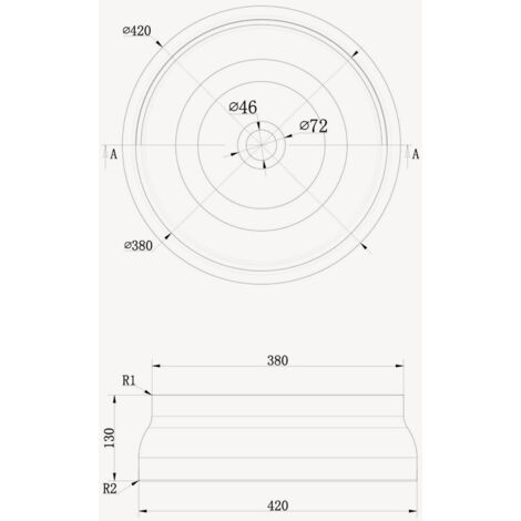 Vasque ronde à poser en solid surface Blanc mat - Impfondo