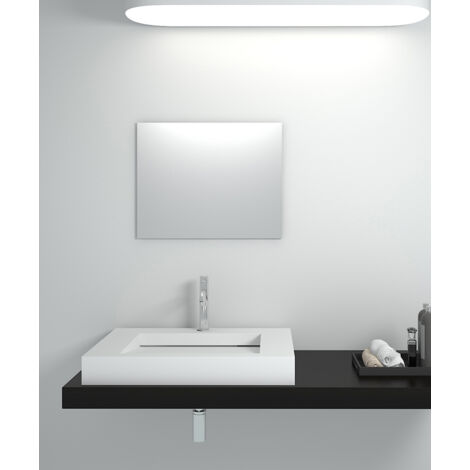 Vasque rectangulaire à poser en solid surface Blanc mat - Likouala