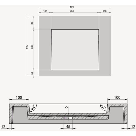 Vasque rectangulaire à poser en solid surface Blanc mat - Likouala