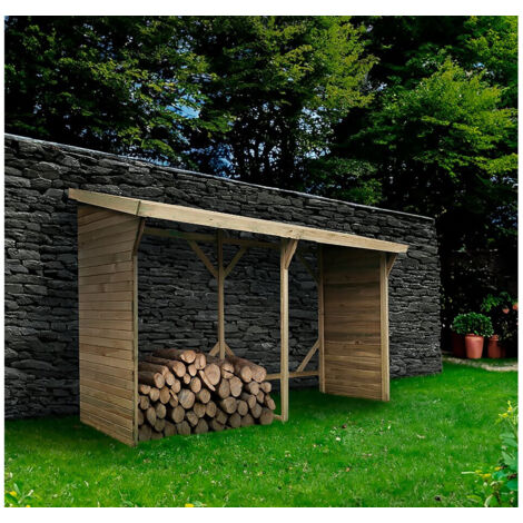 Holzunterstand - 2,5 m² - 2,78 x 0,90 x 1,85 m- 5 Raummeter