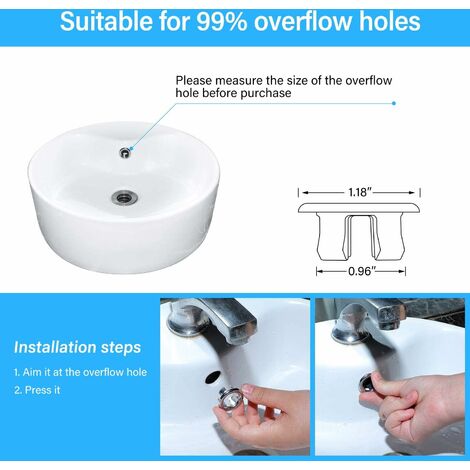 6 Pieces Sink Overflow Rings, Decorative Kitchen Bathroom Wash Sink ...
