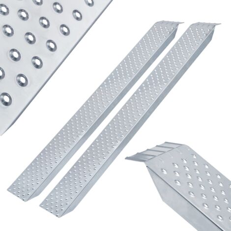 AREBOS 2X drive-on ramp motorbike loading ramp galvanised steel loading ...