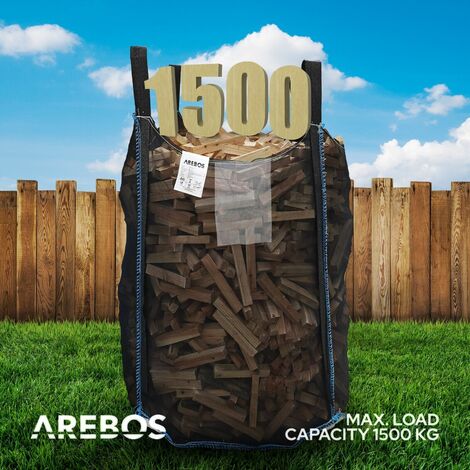 AREBOS 5X Premium Wood Bag Big Bag 100x100x160 cm with 4 loops and ...