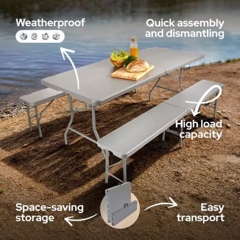 AREBOS beer tent set 3-piece set table + 2 x bench marquee set for ...