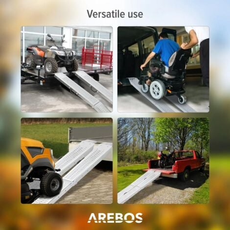AREBOS Foldable Ramp max. 882 lbs (400 kg) Access Ramp Loading Ramp ...