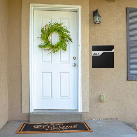 AREBOS Modern Design Letterbox Graphite Anthracite Wall Mailbox Post ...