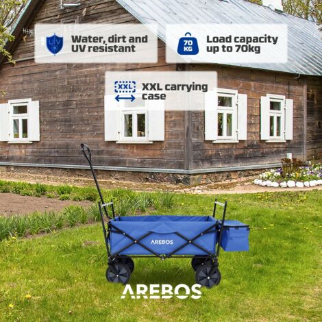 AREBOS Bollard Trolley Foldable Roof Hand Trolley Transport Cart ...