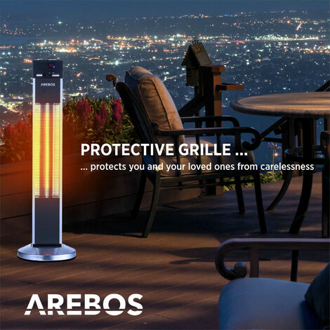 AREBOS Infrared Radiant Heater Standing Heater Heat Garden Free ...