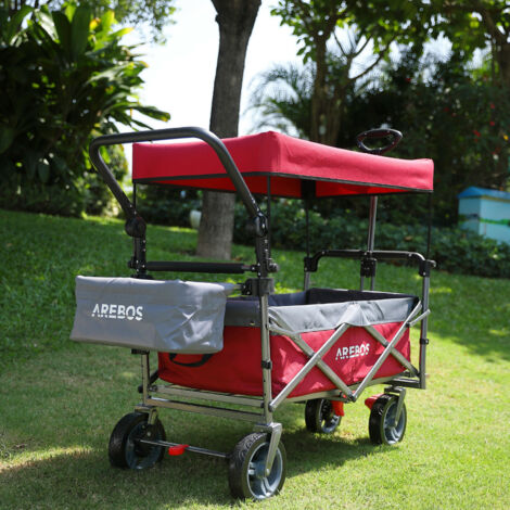 AREBOS Bollard Trolley Foldable Roof Hand Trolley Transport Cart ...