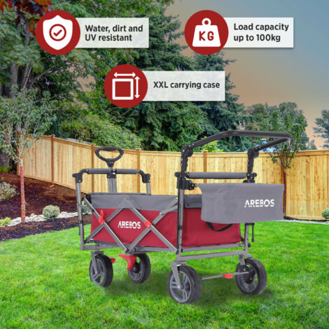 AREBOS Bollard Trolley Foldable Roof Hand Trolley Transport Cart ...