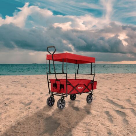 AREBOS Bollard Trolley Foldable Roof Hand Trolley Transport Cart ...