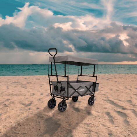 AREBOS Bollard Trolley Foldable Roof Hand Trolley Transport Cart ...
