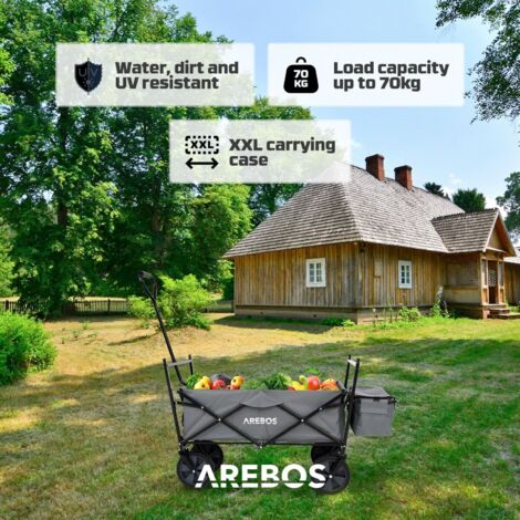 AREBOS Bollard Trolley Foldable Roof Hand Trolley Transport Cart ...