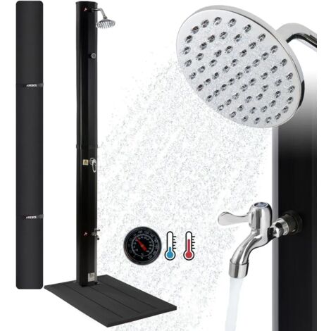AREBOS Solar Shower with Base Plate Garden Shower Pool Shower Outdoor ...