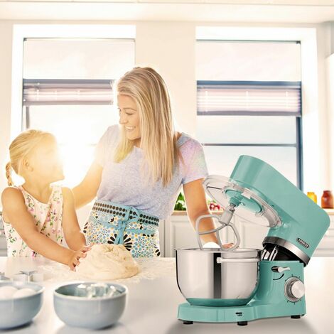 AREBOS Food Processor 1500 W Turquoise Kneading Machine with 2 x ...