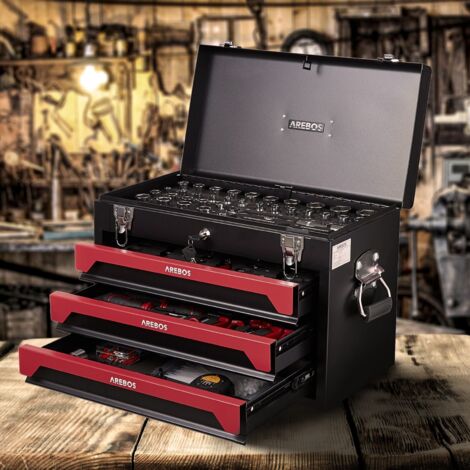 AREBOS tool box incl. 172-piece tool set made of chrome vanadium socket ...
