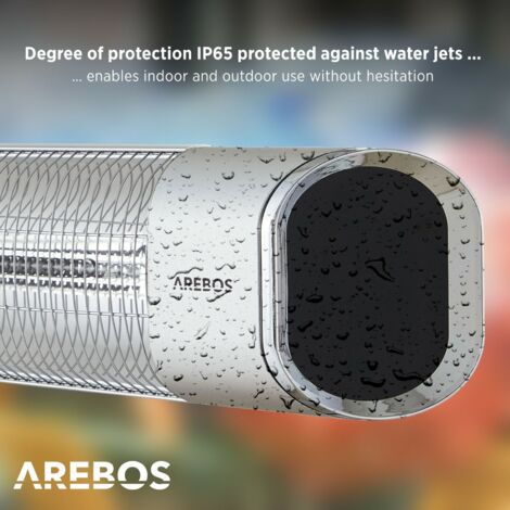 AREBOS Infrared Heater 2000 W with Remote Control with Tripod Height ...