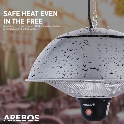 AREBOS Infrared Radiant Ceiling Heater 1500 W with Remote Control 3 ...