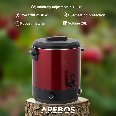 AREBOS Automatic Preserving Cooker 2500 W Preserving Pot 28 L with ...