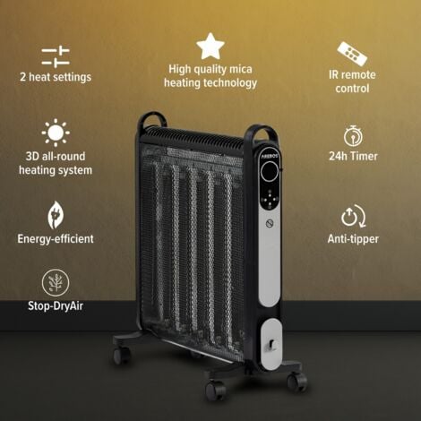 AREBOS Mica Convector 2000 Watt Heater Radiator Heating Electric Heater