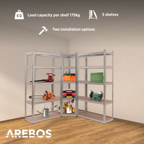 AREBOS Heavy duty shelving Corner shelving Storage shelving Workshop ...