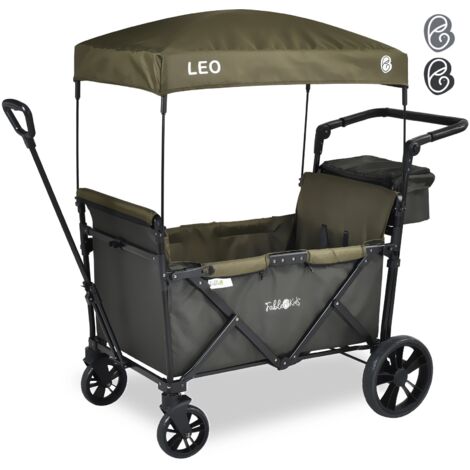 FableKids LEO X2Lite Foldable Cart with Roof Safari Green