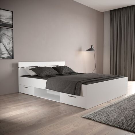 Bett 160x200 cm 2 Schubladen und 1 Fach L164,5 cm - MICHIGAN