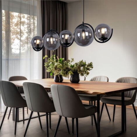 Sfere luminose a sospensione fumo luce sala da pranzo 5 lampadine ...