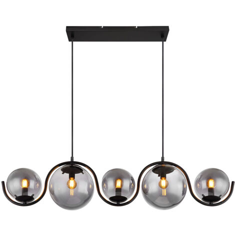 Sfere luminose a sospensione fumo luce sala da pranzo 5 lampadine ...