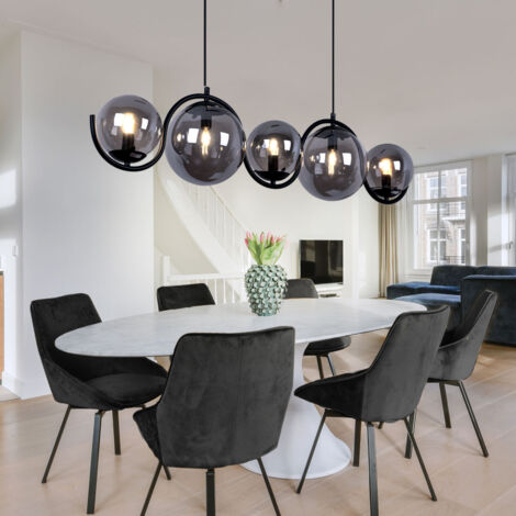 Sfere luminose a sospensione fumo luce sala da pranzo 5 lampadine ...