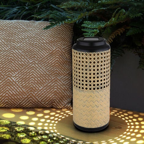 Lampada solare da giardino in bambù lampade solari in rattan balcone ...