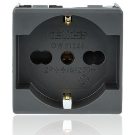 PRESA 2P T 16A BIV.ST.ITALIANO/TED.SY/BK GEWISS SPA