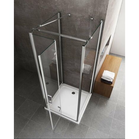 Duschbox in U-Form mit faltbarer Buchöffnung im Paketstil H.190 + 2 ...