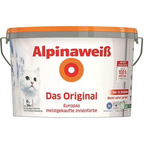 Alpinaweiß Das Original Spritzfrei 4,0 Ltr. Wand- und Deckenfarbe