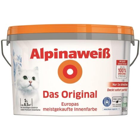 Alpinaweiß Das Original Spritzfrei 1,0 Ltr. Wand- und Deckenfarbe